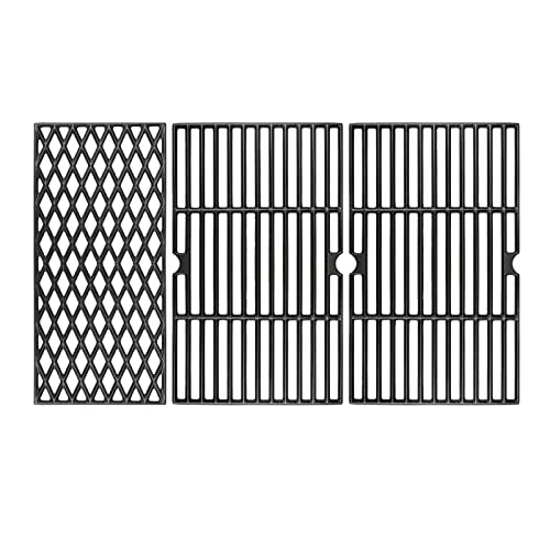 Hisencn Grill Cooking Grates for Dyna Glo DGH474CRP DGH483CRP DGF493BNP DGB494SPB DGF493PNP-D DGB495SDP DGB495SDP-D DGB493SPB DGB463CNP 70-01-911 70-02-656 Cast Iron Replacement Grid Parts 3 Pack