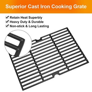 Hisencn Grill Cooking Grates for Dyna Glo DGH474CRP DGH483CRP DGF493BNP DGB494SPB DGF493PNP-D DGB495SDP DGB495SDP-D DGB493SPB DGB463CNP 70-01-911 70-02-656 Cast Iron Replacement Grid Parts 3 Pack