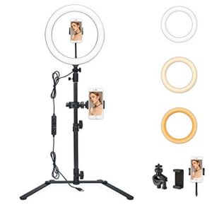 godox lr120 12″ led ring light with desktop stand & cell phone holder, usb powered conference light cri>90 color temperature 3000k to 6000k for tiktok/live stream/makeup/zoom call & youtube (black)