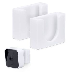 brainwavz adhesive blink outdoor indoor camera mount, 2 pack holder, no hassle installation, no screws, no mess bracket stand, (white)