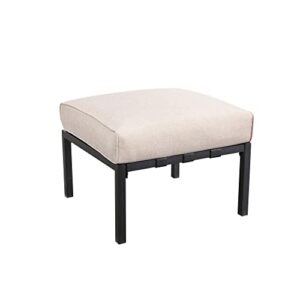 lokatse home patio foot rest outdoor ottoman modern footstool for garden yard deck poolside, beige