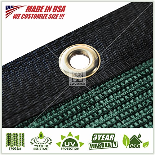 ColourTree 6' x 50' Green Fence Privacy Screen Windscreen Cover Fabric Shade Tarp Netting Mesh Cloth - Commercial Grade 170 GSM - Heavy Duty - 3 Years Warranty - Custom