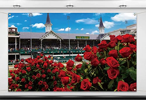 Kentucky Derby Photo Booth Backdrop Churchill Downs Horse Racing Rose Indoor Outdoor Party Photography Home Wall Background Decoration (7×5ft)