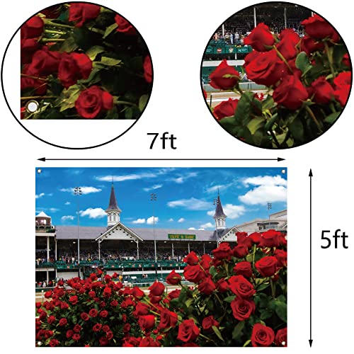 Kentucky Derby Photo Booth Backdrop Churchill Downs Horse Racing Rose Indoor Outdoor Party Photography Home Wall Background Decoration (7×5ft)