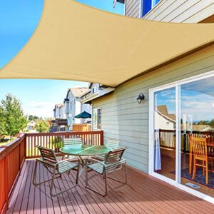 sun sail shades rectangular waterproof, jhua 9.8 x 13.1ft sun shade sail rectangle 160gsm uv block sail canopy for patio backyard lawn garden deck sand, outdoor activities