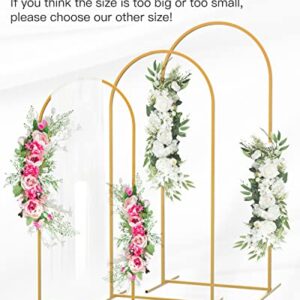 Wedding Arch Backdrop Stand,Gold Metal Door Arched Backdrop Frame Arches Backdrop Stand for Wedding Birthday Graduation Anniversary Celebration Opening Ceremony (6.6x3.3FT)