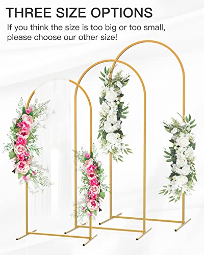 Wedding Arch Backdrop Stand,Gold Metal Door Arched Backdrop Frame Arches Backdrop Stand for Wedding Birthday Graduation Anniversary Celebration Opening Ceremony (6.6x3.3FT)