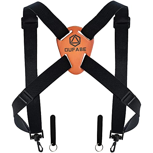 OUFABE Binocular Harness Strap, Binocular Strap, Adjustable and Deluxe Binoculars Harness for Hunting, Cross Binocular Straps Harness, Fits for Carrying Binocular, Cameras, Rangefinders and More