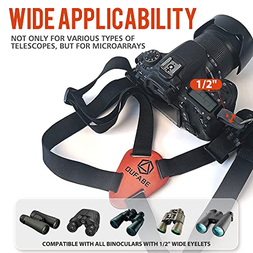 OUFABE Binocular Harness Strap, Binocular Strap, Adjustable and Deluxe Binoculars Harness for Hunting, Cross Binocular Straps Harness, Fits for Carrying Binocular, Cameras, Rangefinders and More