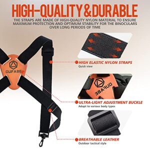 OUFABE Binocular Harness Strap, Binocular Strap, Adjustable and Deluxe Binoculars Harness for Hunting, Cross Binocular Straps Harness, Fits for Carrying Binocular, Cameras, Rangefinders and More