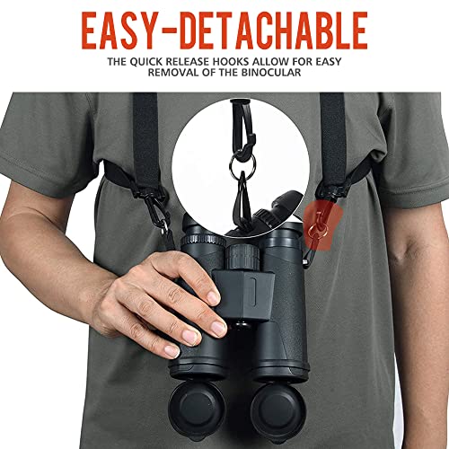 OUFABE Binocular Harness Strap, Binocular Strap, Adjustable and Deluxe Binoculars Harness for Hunting, Cross Binocular Straps Harness, Fits for Carrying Binocular, Cameras, Rangefinders and More