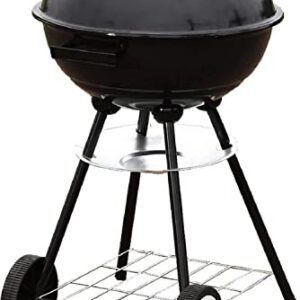 Turkish Home Portable Charcoal Grill 18 Inch Round With 2 Wheels - Easy to Clean Outdoor Barbecue Grill For Camping Tailgating and Garden- Durable Kettle Grill