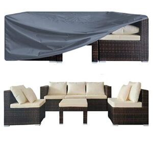 garden balsam patio furniture set cover, outdoor table and chair set covers, outdoor sectional sofa set covers, waterproof durable square 126″l x 126″d x28h grey