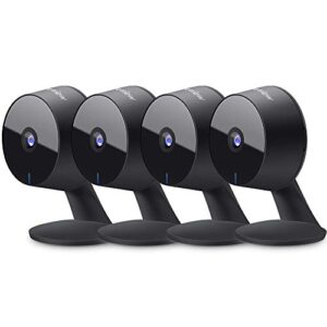 laview security cameras 4pcs, home security camera indoor 1080p, wi-fi cameras wired for pet, motion detection, two-way audio, night vision, phone app, works with alexa, ios & android & web access