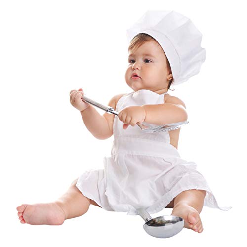 KHC-KHF Newborn Baby Photography Prop Baby Chef Outfits Chef Hat Apron Set Infant Baby Chef Costume Newborn Photography Outfits Girl Toddler Chef Hat And Apron