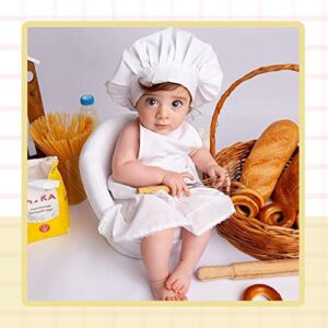 KHC-KHF Newborn Baby Photography Prop Baby Chef Outfits Chef Hat Apron Set Infant Baby Chef Costume Newborn Photography Outfits Girl Toddler Chef Hat And Apron