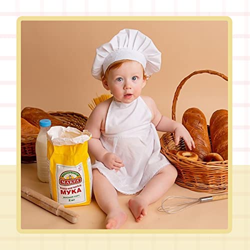 KHC-KHF Newborn Baby Photography Prop Baby Chef Outfits Chef Hat Apron Set Infant Baby Chef Costume Newborn Photography Outfits Girl Toddler Chef Hat And Apron