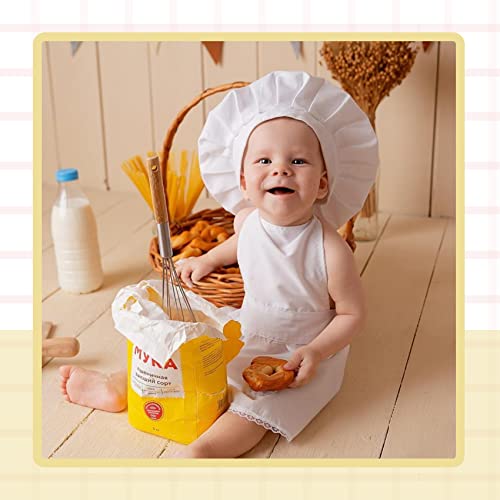 KHC-KHF Newborn Baby Photography Prop Baby Chef Outfits Chef Hat Apron Set Infant Baby Chef Costume Newborn Photography Outfits Girl Toddler Chef Hat And Apron