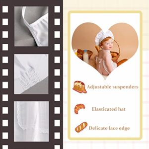 KHC-KHF Newborn Baby Photography Prop Baby Chef Outfits Chef Hat Apron Set Infant Baby Chef Costume Newborn Photography Outfits Girl Toddler Chef Hat And Apron