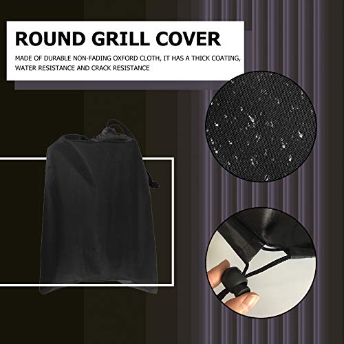 baijingjing Round BBQ Grill Cover, Waterproof Barbecue Oven Protector, for Garden Patio