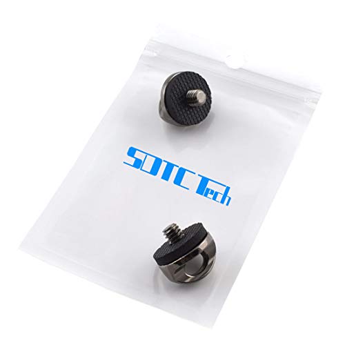 1/4" Camera Neck Strap Screw Holder, SDTC Tech 2 Pack 1/4-20 Thread Camera Screws with Rubber Washer for Quick Install/Release Wrist Strap Sling