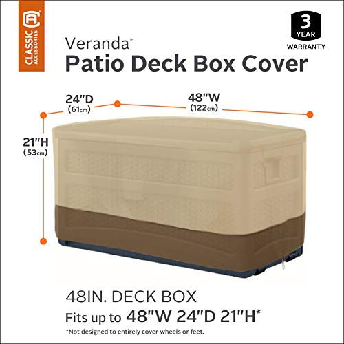 Classic Accessories Veranda Water-Resistant 48 Inch Patio Deck Box Cover, Patio Furniture Covers