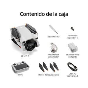 DJI Mini 3 (DJI RC) - Lightweight and Foldable Mini Camera Drone with 4K HDR Video, 38-min Flight Time, True Vertical Shooting, and Intelligent Features