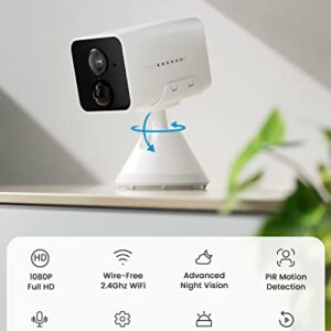 ieGeek Security Camera Indoor Wireless 1080P Wire-Free Portable Indoor Camera for Home Security with Human Detection,Two-Way Audio, Siren and APP Alert,30ft Clear Night Vision, Cloud/SD