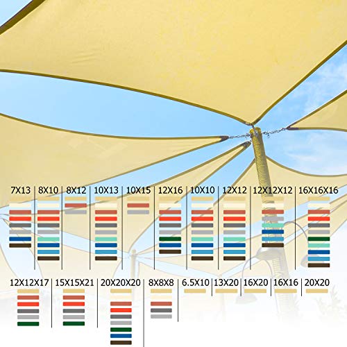 Shade&Beyond Triangle Sun Shade Sail for Patio Lawn Deck Garden Pergola (16'x16'x16', Dark Grey)