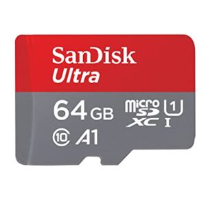 SanDisk 64GB Ultra microSDXC UHS-I Memory Card with Adapter - Up to 140MB/s, C10, U1, Full HD, A1, MicroSD Card - SDSQUAB-064G-GN6MA