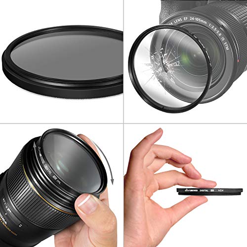 49MM Lens Filter Kit by Altura Photo, Includes 49MM ND Filter, 49MM Polarizing Filter, 49MM UV Filter, (UV, CPL Polarizer Filter, Neutral Density ND4) for Camera Lens w 49MM Filters + Lens Filter Case