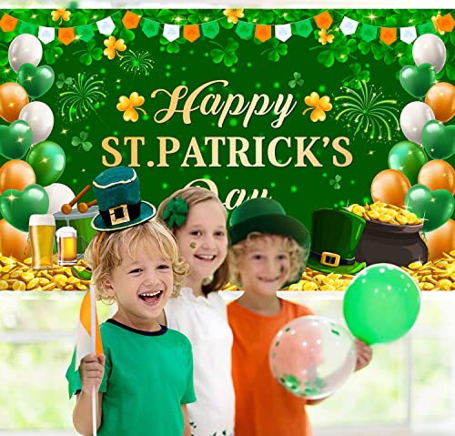 St Patricks Day Backdrop,Happy St Patricks Day Banner,Shamrock Irish Luck Day Saint Patrick's Day Banner St Patricks Day Decorations