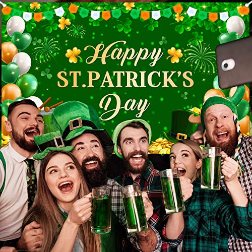 St Patricks Day Backdrop,Happy St Patricks Day Banner,Shamrock Irish Luck Day Saint Patrick's Day Banner St Patricks Day Decorations