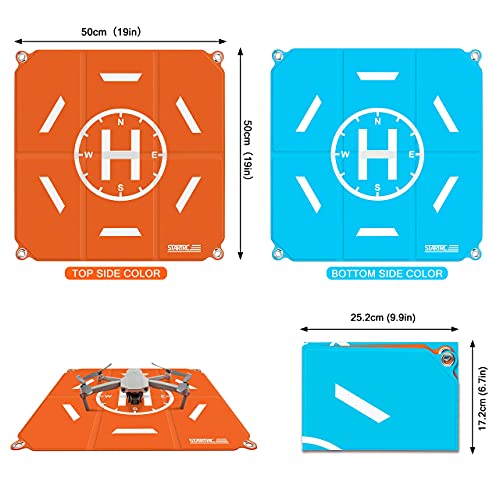 STARTRC Drone Landing Pad Pro, Universal Waterproof Portable Fast-Foldable Helipad for DJI Mini 2 SE/Air 2S/Mini 2/Mini 3 Pro/Mavic 3/Mavic 2/Holy Stone/FPV Drone/DJI Avata/RC Quadcopters (20-inch)