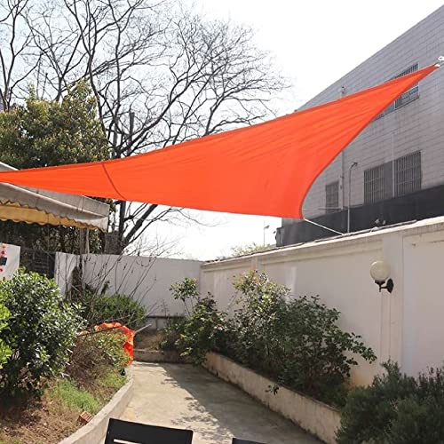 WYI 10 x 10 x 10 Ft Triangle Sun Shade Sail, Waterproof Oxford Canopy Awning Shelter 3 Ropes, Heavy Duty Block Sun Shade for Patios Yard Garden Outdoor Activities, Orange