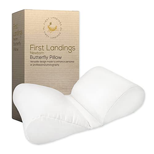 First Landings Newborn Posing Pillows - Photography Props for Baby Boy or Girl Photoshoots - Butterfly Wedge Posing Pillow