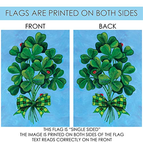 Toland Home Garden 102589 Shamrock Bouquet St Patricks Day Flag 28x40 Inch Double Sided St Patricks Day Garden Flag for Outdoor House St Pats Flag Yard Decoration