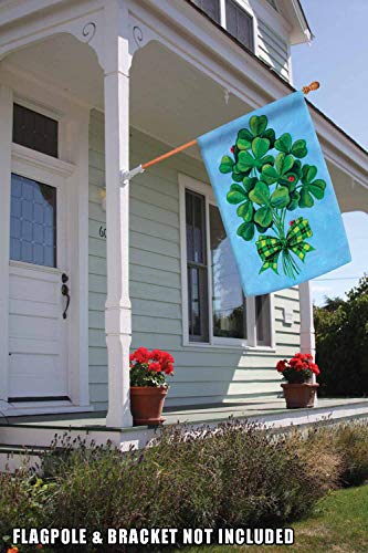 Toland Home Garden 102589 Shamrock Bouquet St Patricks Day Flag 28x40 Inch Double Sided St Patricks Day Garden Flag for Outdoor House St Pats Flag Yard Decoration