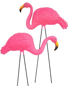 giftexpress large bright pink flamingo yard ornament/flamingo garden statue/pink flamingo garden yard decor (pack of 2)