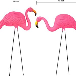 GiftExpress Large Bright Pink Flamingo Yard Ornament/Flamingo Garden Statue/Pink Flamingo Garden Yard Decor (Pack of 2)