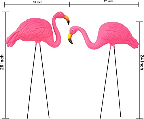 GiftExpress Large Bright Pink Flamingo Yard Ornament/Flamingo Garden Statue/Pink Flamingo Garden Yard Decor (Pack of 2)