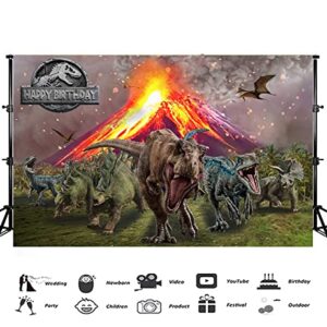 Mohoto 7X5ft Kids Jurassic Dinosaur World Backdrops, 3D Dinosaur Volcanic Background for Children Portrait Photo Studio Booth Props