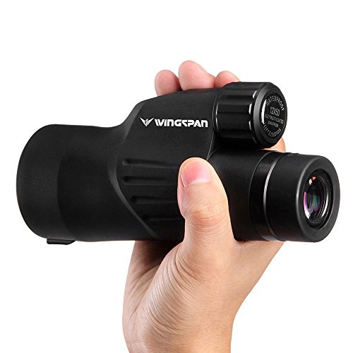 Wingspan Optics Explorer High Powered 12X50 Monocular. Bright and Clear. Single Hand Focus. Waterproof. Fog Proof. For Bird Watching, or Watching Wildlife. Daytime Use. Formerly Polaris Optics