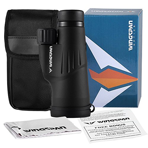 Wingspan Optics Explorer High Powered 12X50 Monocular. Bright and Clear. Single Hand Focus. Waterproof. Fog Proof. For Bird Watching, or Watching Wildlife. Daytime Use. Formerly Polaris Optics