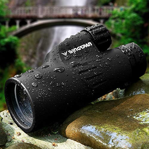 Wingspan Optics Explorer High Powered 12X50 Monocular. Bright and Clear. Single Hand Focus. Waterproof. Fog Proof. For Bird Watching, or Watching Wildlife. Daytime Use. Formerly Polaris Optics