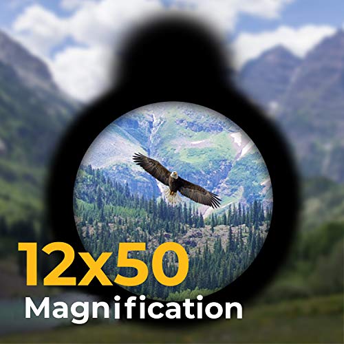 Wingspan Optics Explorer High Powered 12X50 Monocular. Bright and Clear. Single Hand Focus. Waterproof. Fog Proof. For Bird Watching, or Watching Wildlife. Daytime Use. Formerly Polaris Optics