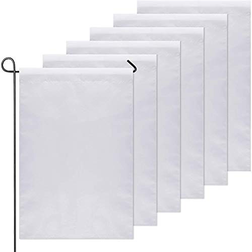 OrangeTag 10Pcs 30x45CM Sublimation Blank Polyester Lawn Garden Flags Parade Banners White