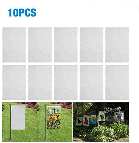 OrangeTag 10Pcs 30x45CM Sublimation Blank Polyester Lawn Garden Flags Parade Banners White