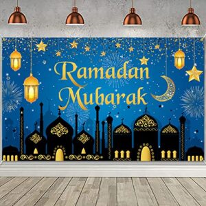 ptfny ramadan mubarak backdrop banner 71 x 43 inch large size muslim eid mubarak backdrop background party decorations supplies muslim ramadan photo booth props