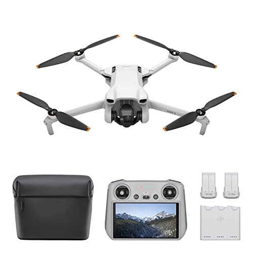 DJI Mini 3 Fly More Combo (DJI RC) - Lightweight and Foldable Mini Camera Drone with 4K HDR Video, 38-min Flight Time, True Vertical Shooting, and Intelligent Features